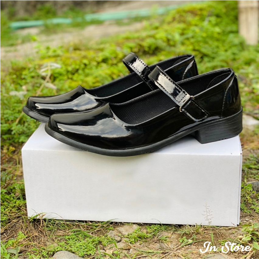 Jual SEPATU PANTOFEL WANITA PASKIBRA GLOSSY UKURAN 36-41 / SEPATU ...