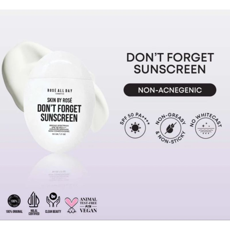 Jual Rose All Day Sunscreen Don't Forget Suncreen Spf 50 PA ...