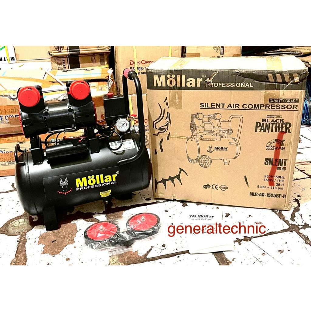 Jual Portable Kompressor Mollar 1HP 25Liter (Hitam) 2850RPM High Speed ...