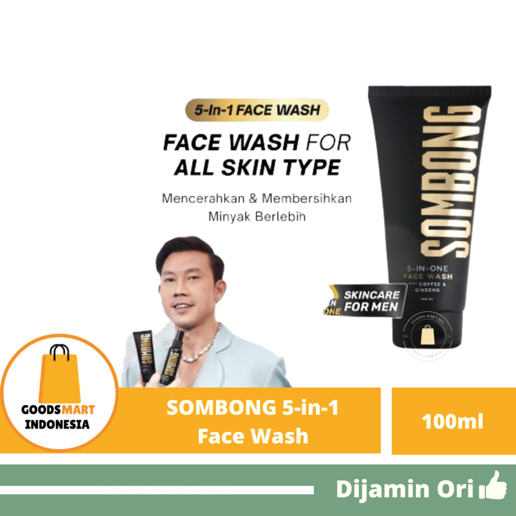 Jual SOMBONG 5-in-1 Face Wash with Coffee & Ginseng Sabun Pembersih ...