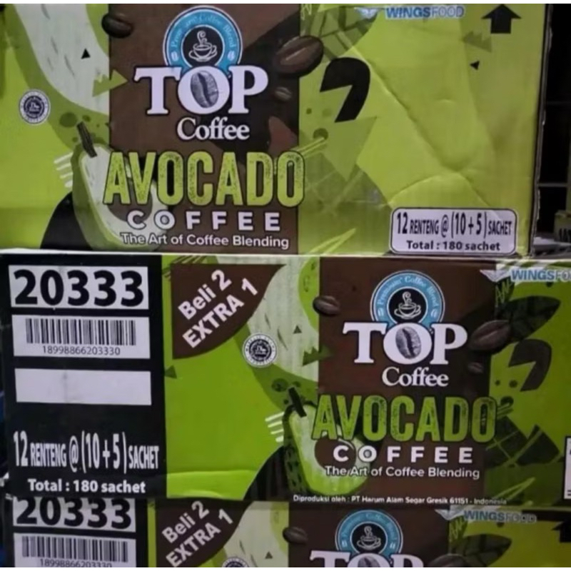 Jual TOP Coffee Avocado 20g ( satu dus isi 180 sachet ) | Shopee Indonesia