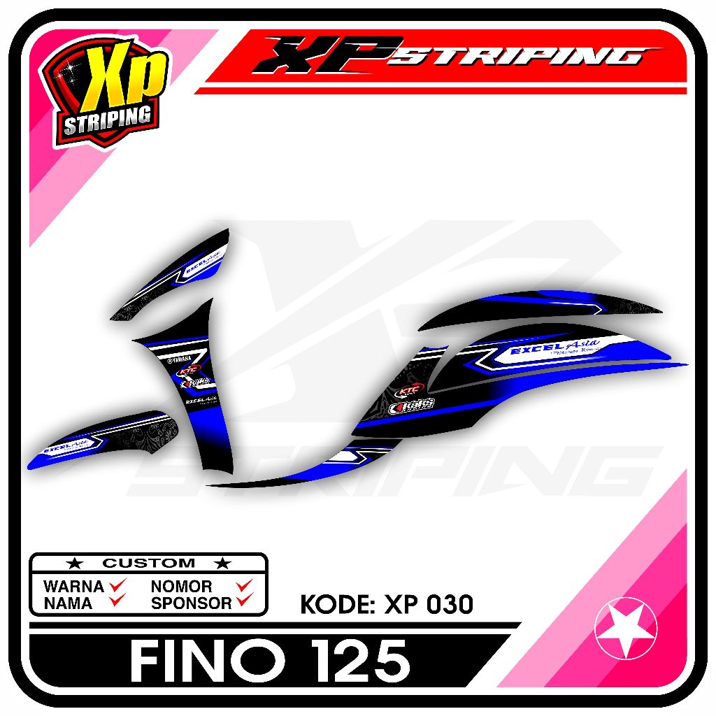 Jual Striping Fino 125 - Sticker Striping Yamaha Fino 125 Desain Racing ...
