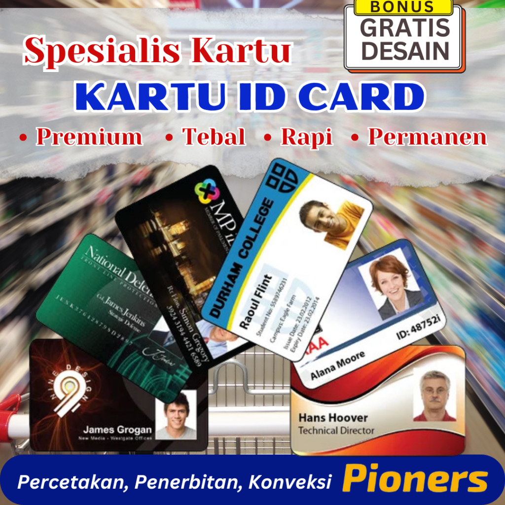 Jual JASA CETAK KARTU ID CARD MURAH BAHAN PVC TEBAL PROSES CEPAT ...