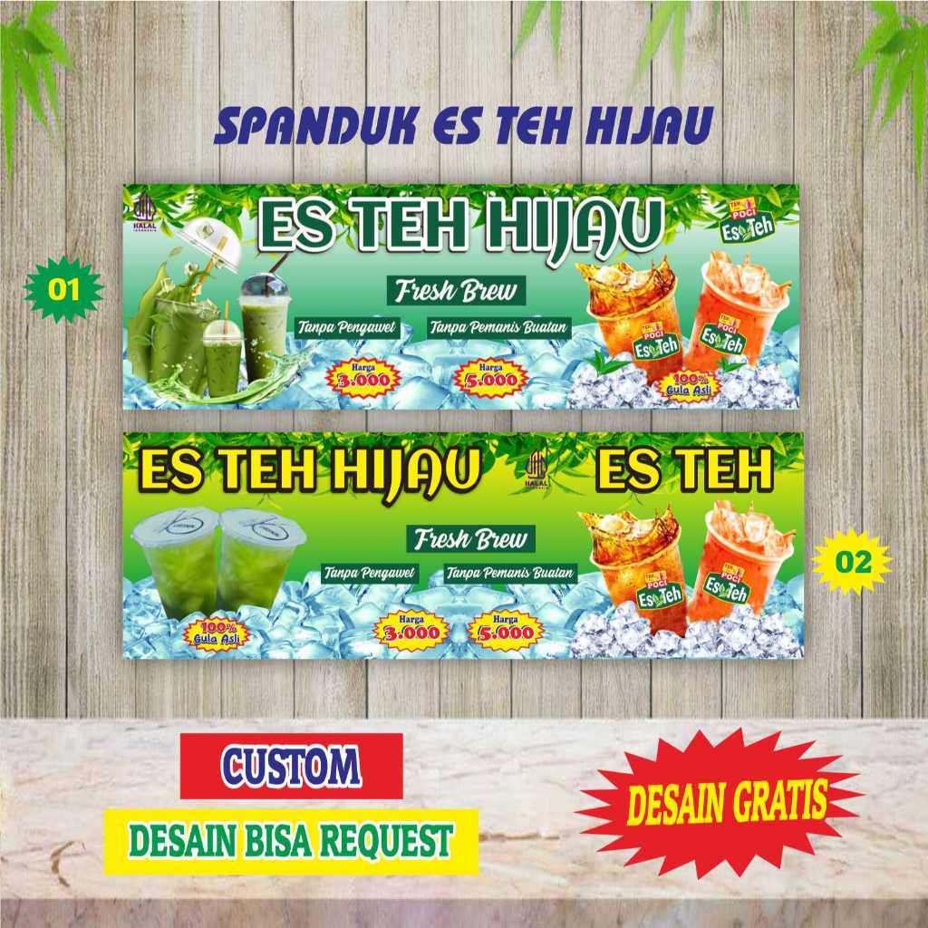 Jual Banner Spanduk Es Teh Hijau Es Teh Tebu Bisa Request Desain ...