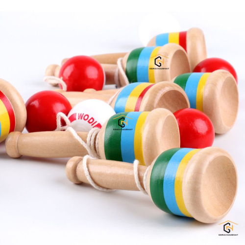 Jual Mainan Kendama Yoyo Bola Kayu Skill Ball Mainan Tradisional ...