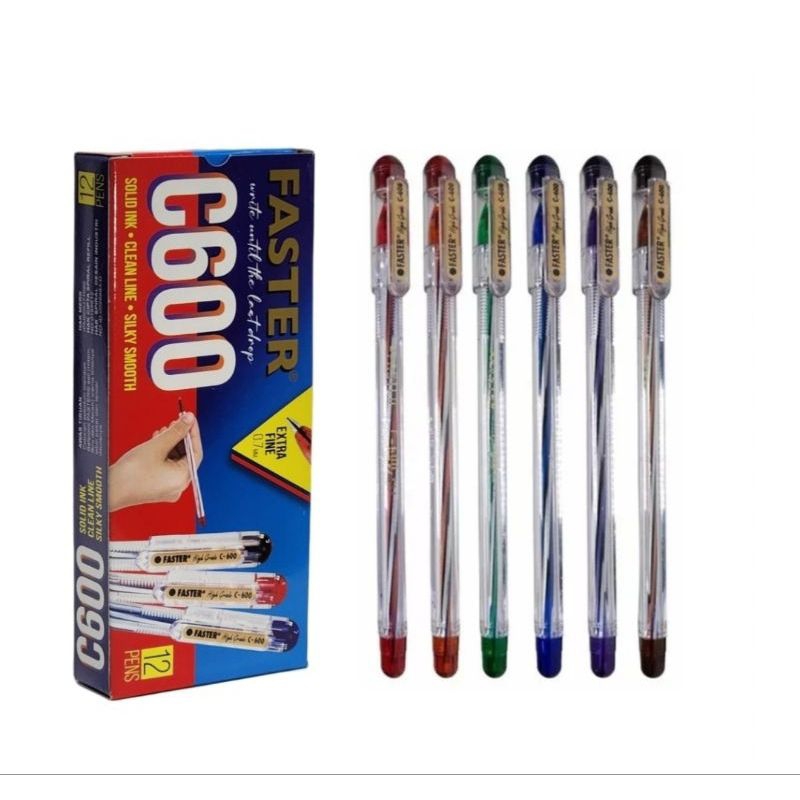 Jual PEN FASTER C600 1 PAK (12PCS) | Shopee Indonesia