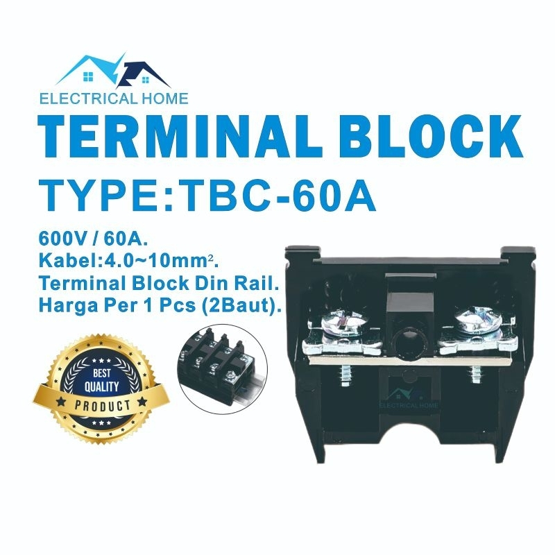 Jual TERMINAL BLOCK TBC 60A DIN RAIL. | Shopee Indonesia