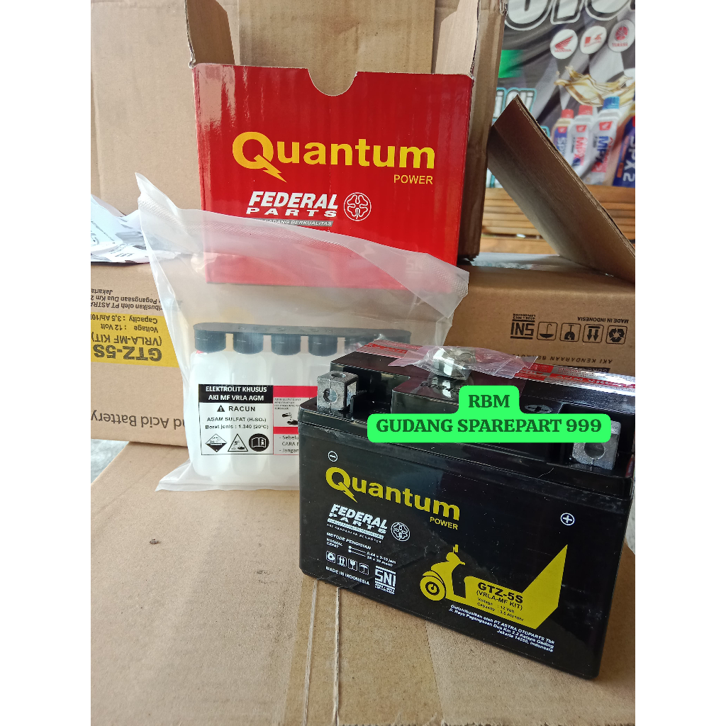 Jual AKI MOTOR GTZ-5S (VRLA-MF KIT) ORIGINAL FEDERAL QUANTUM POWER ...