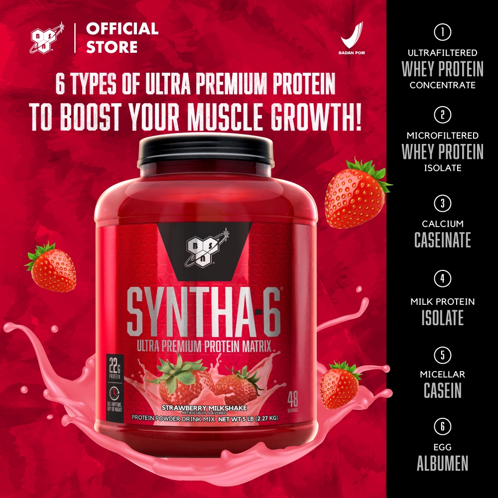 Jual BSN Syntha 6 Strawberry 5 Lb | Shopee Indonesia