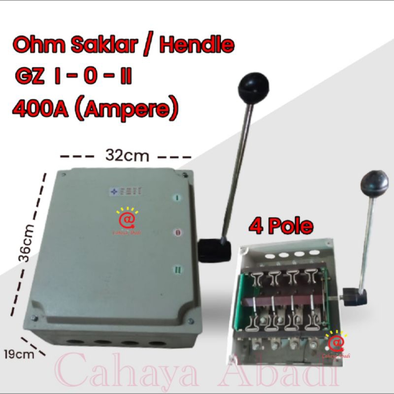 Jual Ohm Saklar GZ 400A 4 Pole NK / Handle Pisau I-0-II 400A / COS 4000A | Shopee Indonesia