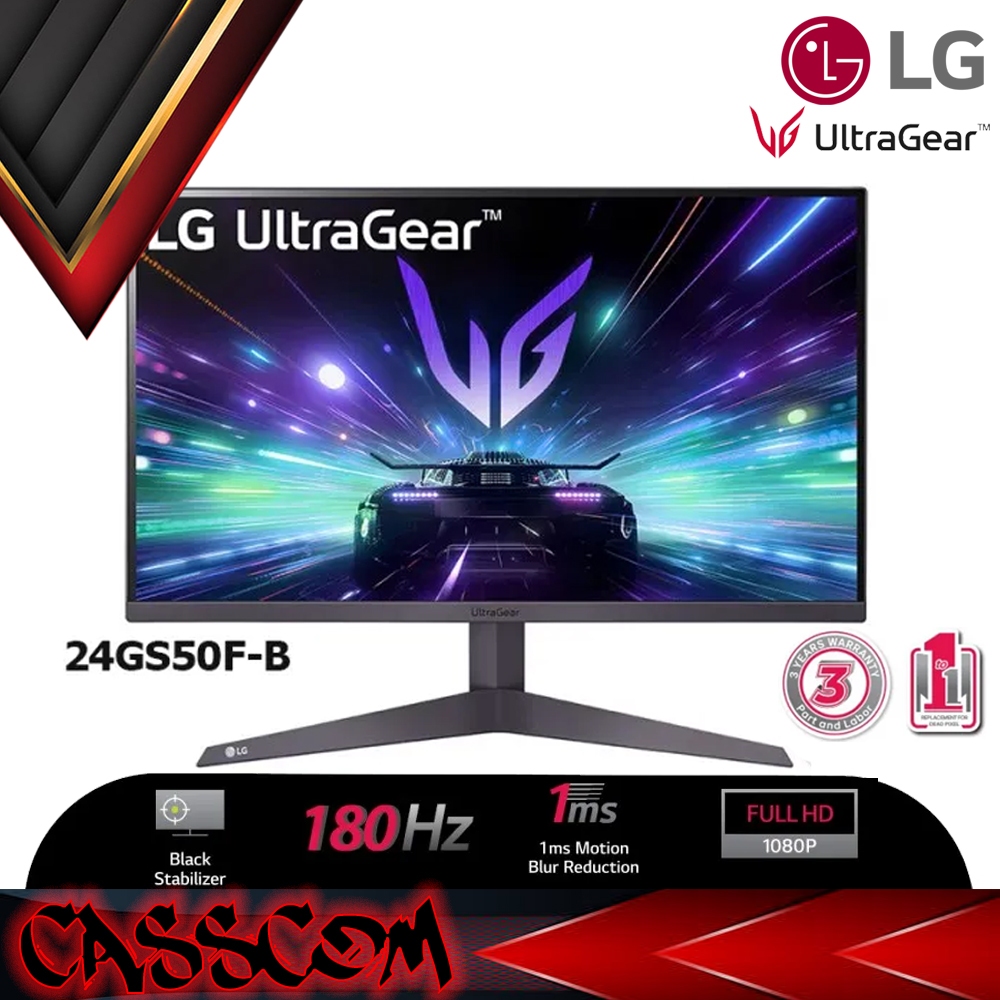 Jual LED LG 24GS50F-B Monitor Gaming 24-Inch UltraGear FHD 180Hz 1ms MBR, HDR 10 AMD FreeSync 24 ...