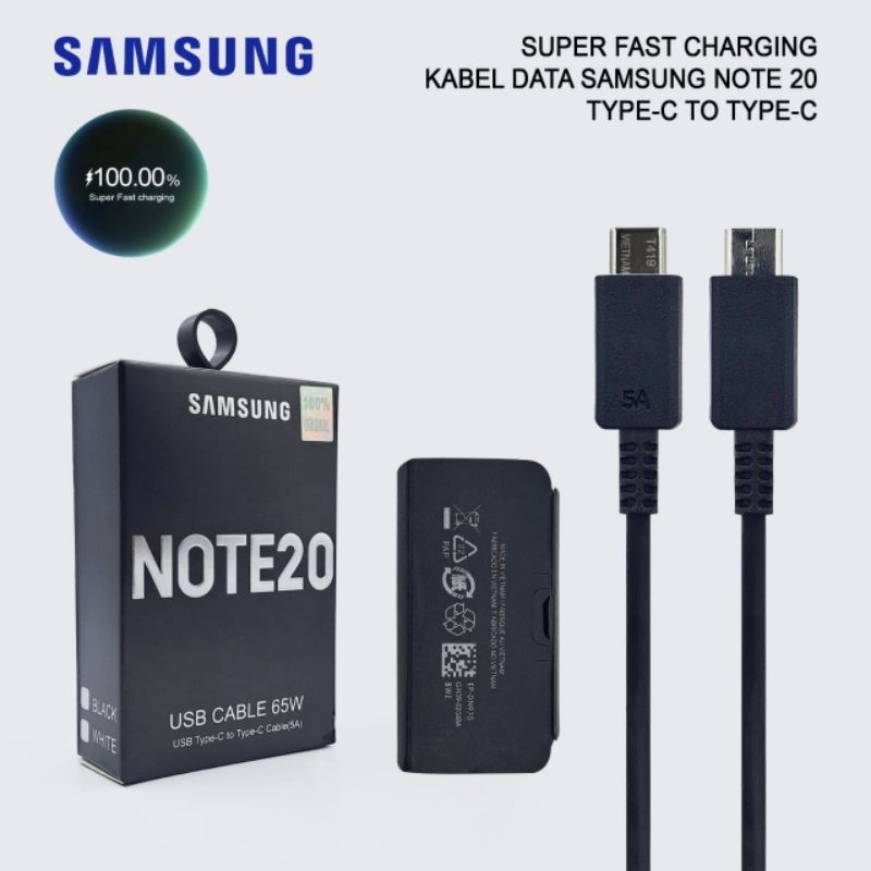 Jual Kabel Data Bulat Fast Charging Note 20 65W Original Type C TO C ...