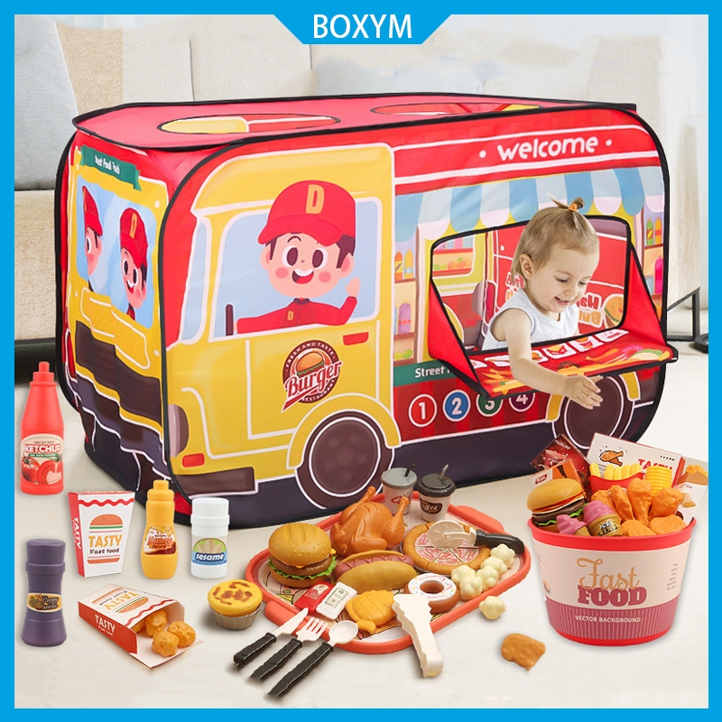 Jual Mainan Dapur Frenchfries Fast Food Burger Gourmet DIY Mainan Dapur ...