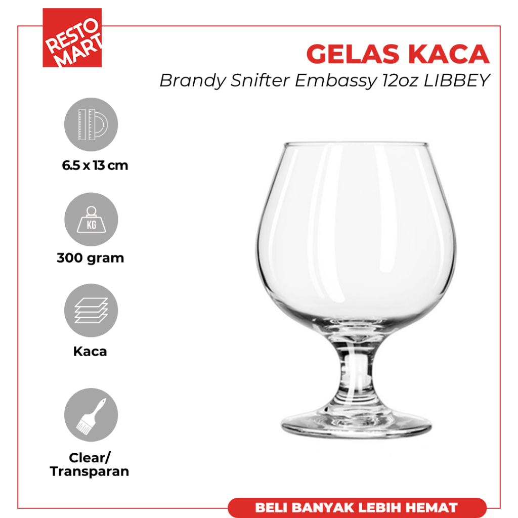 Jual Brandy Snifter Embassy 12oz LIBBEY Kaca (2063008)(F4) | Shopee ...