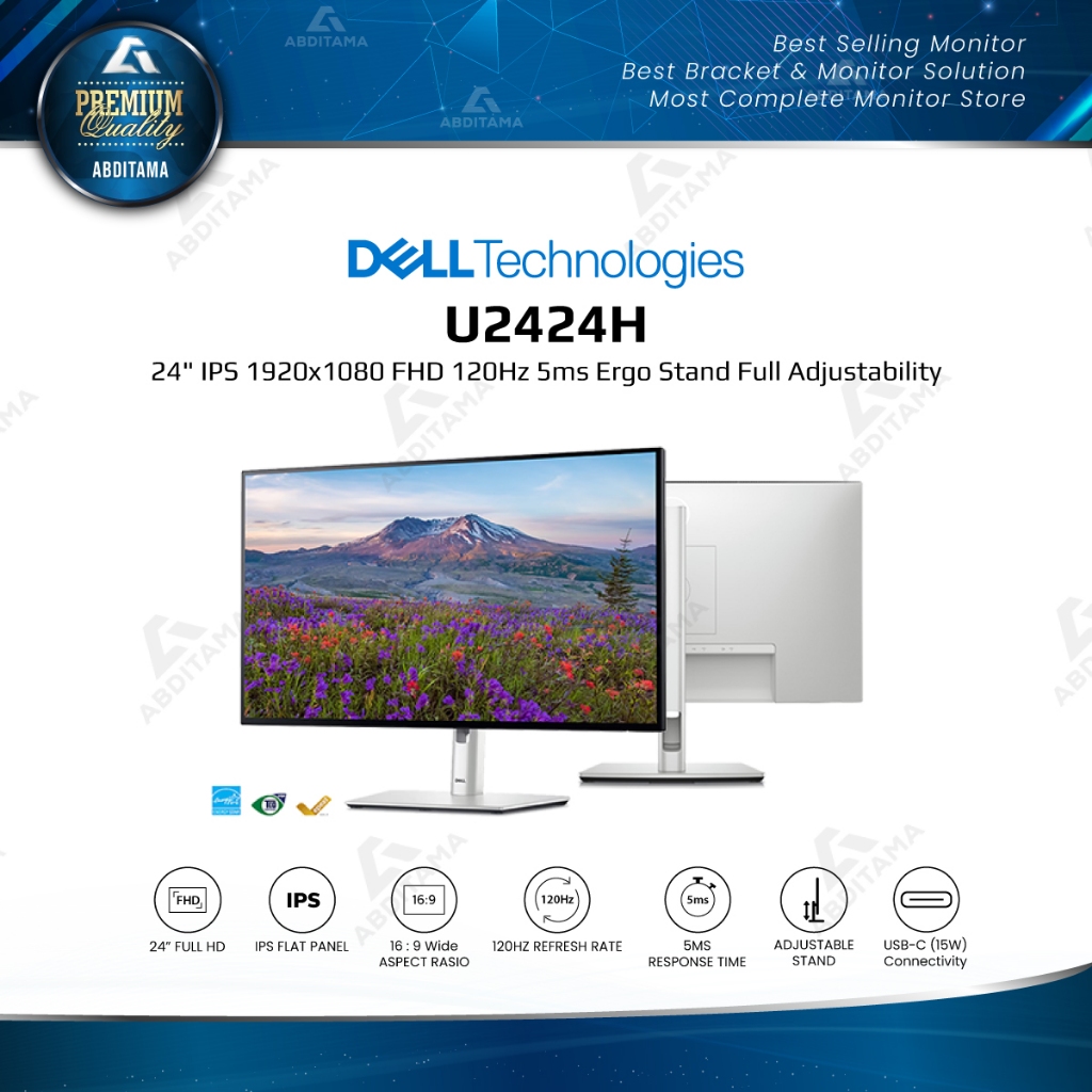 Jual Monitor LED Dell UltraSharp U2424H 24" IPS 1920 x 1080 FHD 120Hz ...