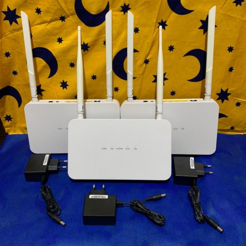 Jual ZTE F670L TERBARU (Router & Adaptor) GPON ONT Port Biru Wifi Dual ...