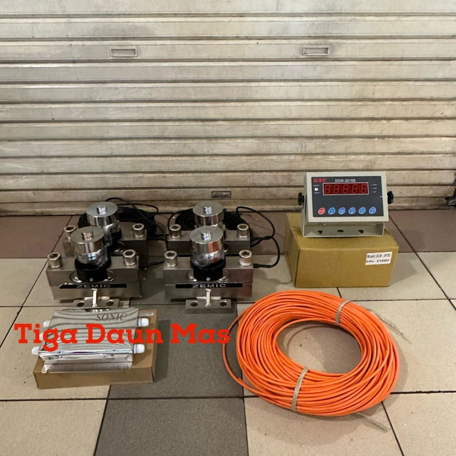 Jual Paket Jembatan Timbang 4 PC Load Cell Zemic HM9B 30 Ton + Indikator GSC SGW3015S + Junction ...