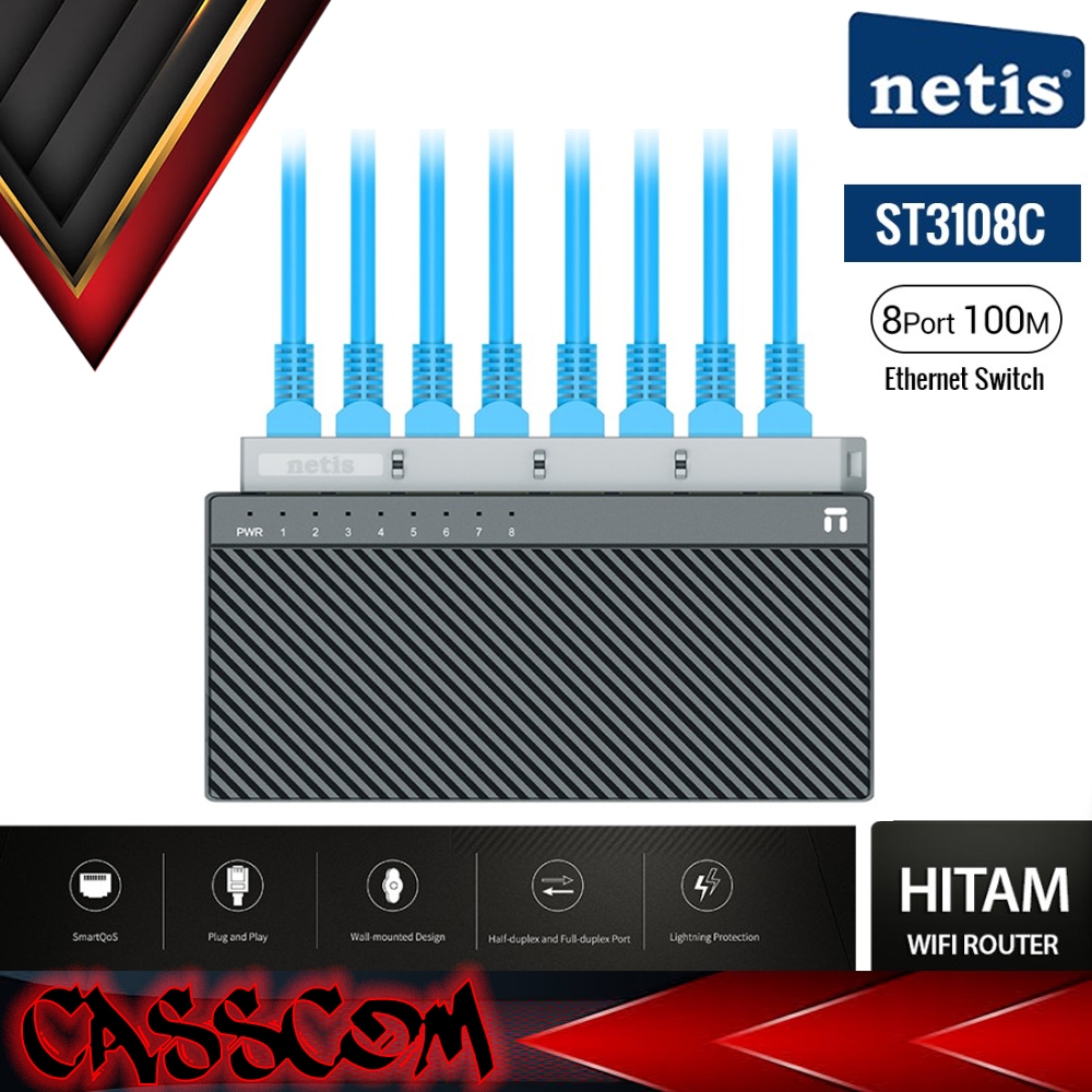 Jual Netis Ethernet Switch ST3108C 8 Port RJ45 100M Fast - Switch Hub 8Port | Shopee Indonesia