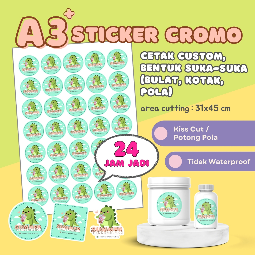 Jual Label Sticker Cromo / Kromo A3 ( PRINT & CUT ) | Shopee Indonesia