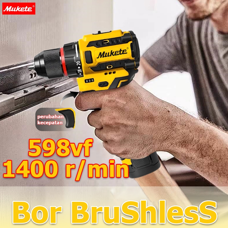 Jual 10mm Brushless 18V Bor Baterai bor cordless mesin bor baterai ...