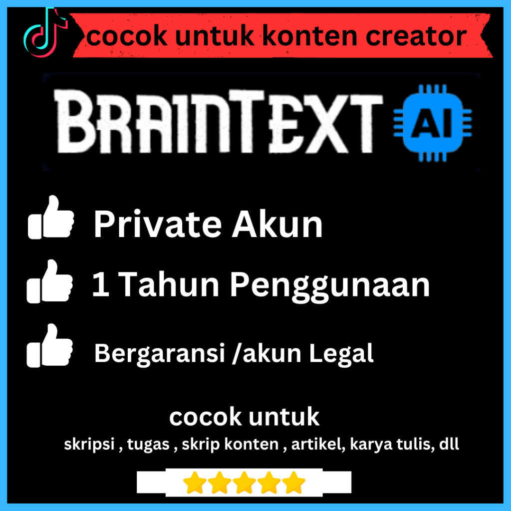 Jual Braintext.ai UNLIMITED - 10x Lebih Cepat Membuat Tulisan Konten ...