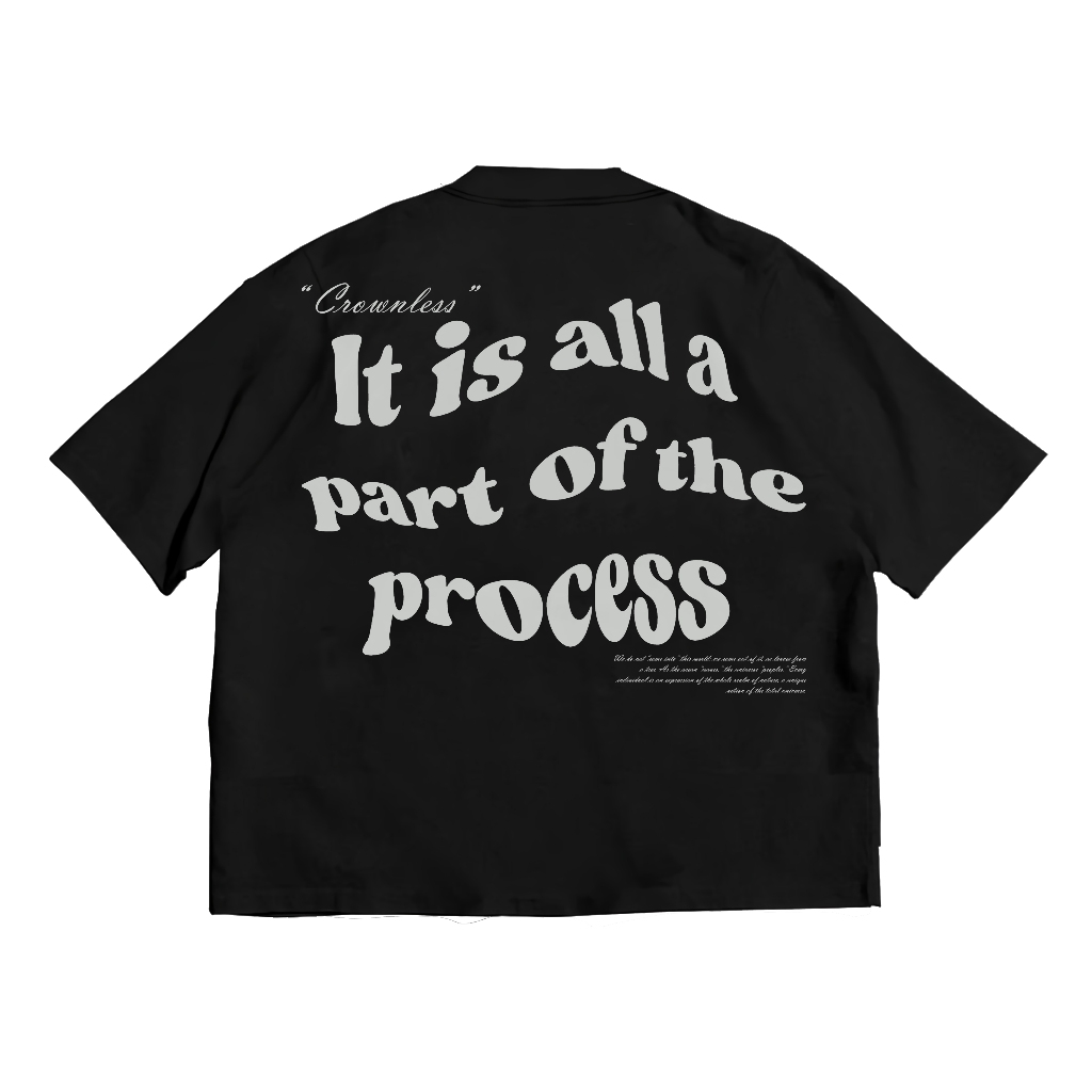 Jual Crownless Boxy Fit PROCESS Black Kaos Oversized Pria dan Wanita ...