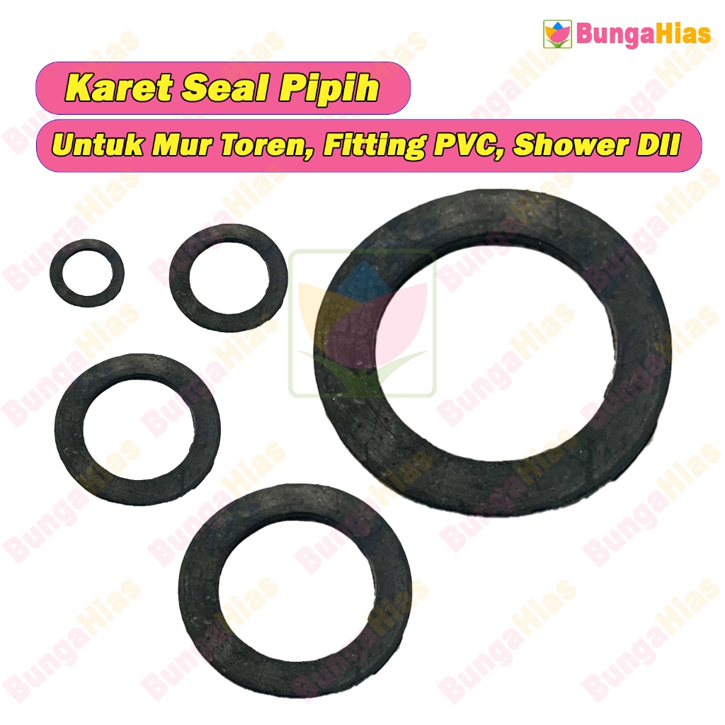 Jual Seal Karet Pipih 1/2 3/4 1 1/4 Inch O RIng Shower Selang Flexibel ...