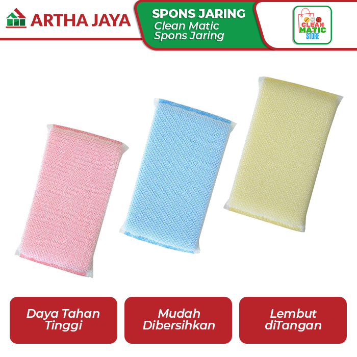 Jual Clean Matic 170074 Spons Jaring / Sponge Cuci Piring - Ampuh ...