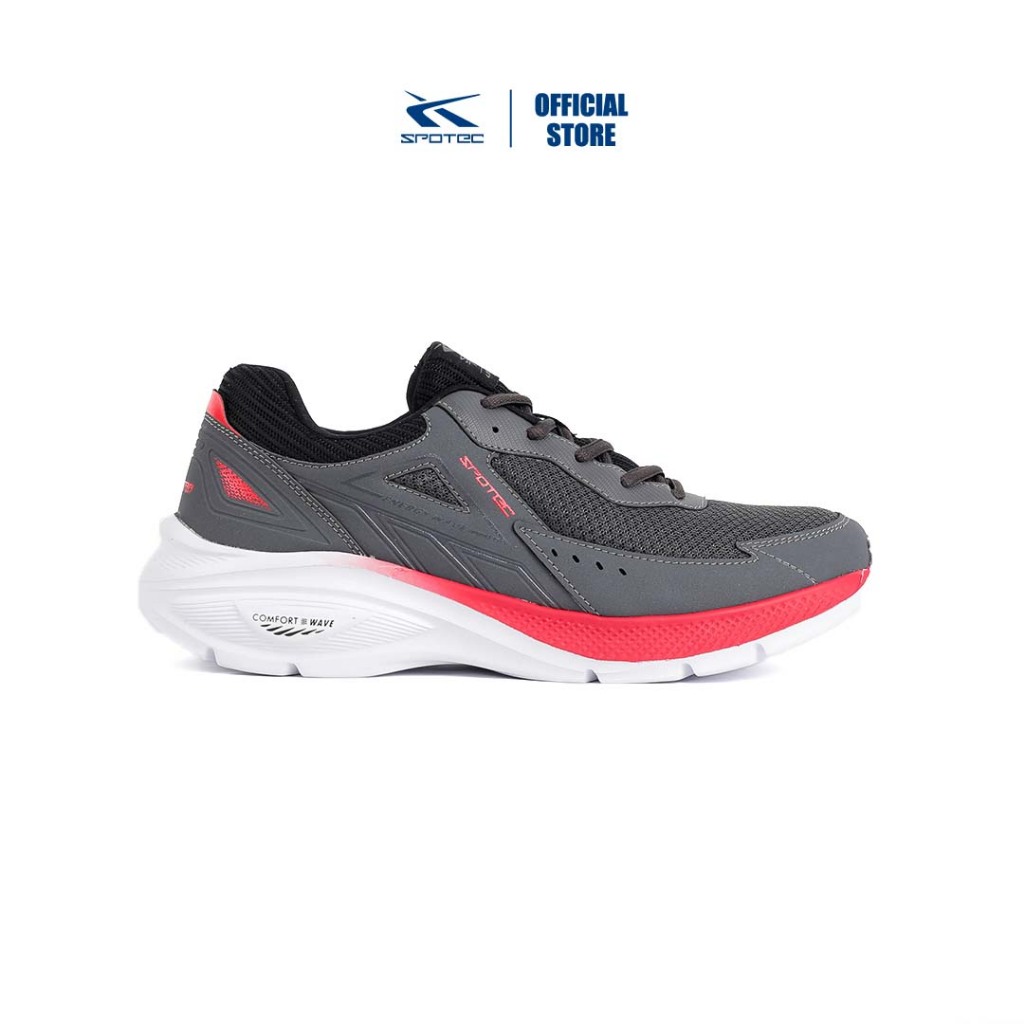 Jual Spotec Running Easton Sepatu Lari Pria Wanita - Abu Tua Merah | Shopee Indonesia