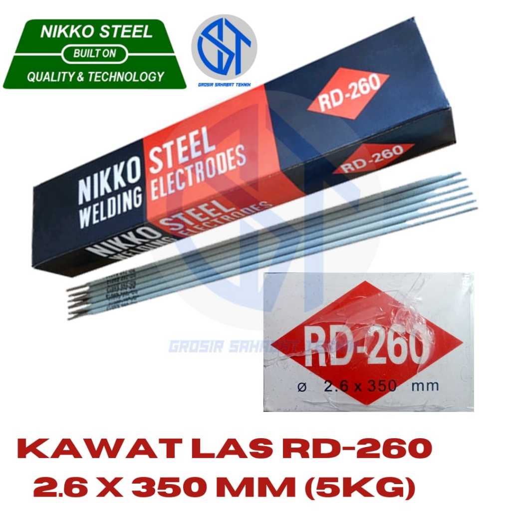 Jual NIKKO STEEL KAWAT LAS ELEKTRODA RD260 2,6 X 350 MM ISI 5 KG (2.6MM 5 KG ) | Shopee Indonesia