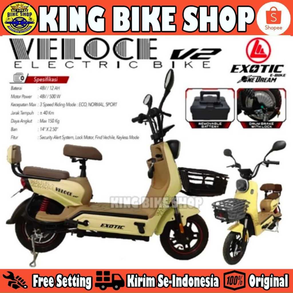 Jual Sepeda Listrik EXOTIC VELOCE V2 500 Watt Electric E-Bike BY ...