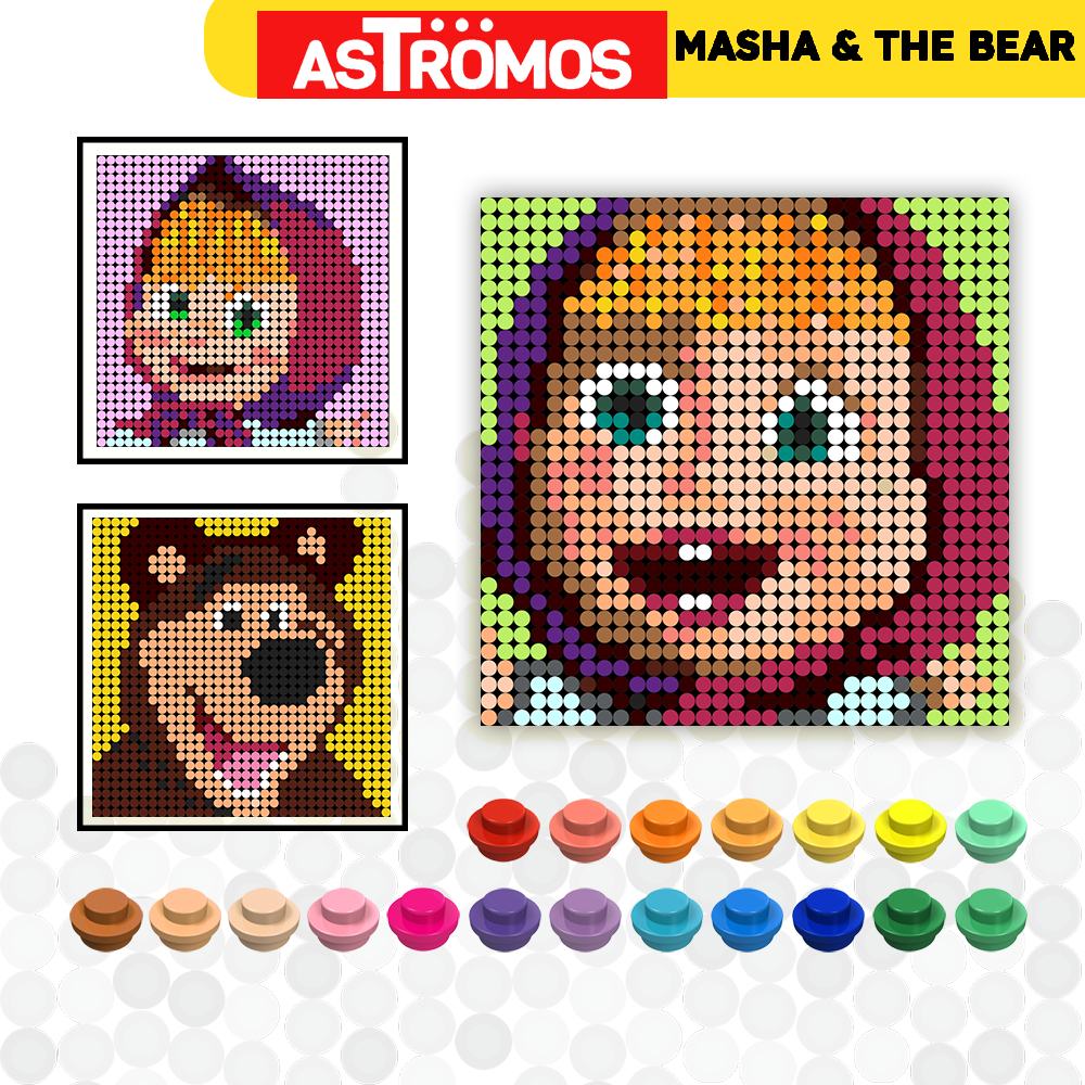 Jual MOSA Bricks Masha and The Bear Build By Number 32x32 by ASTROMOS ...
