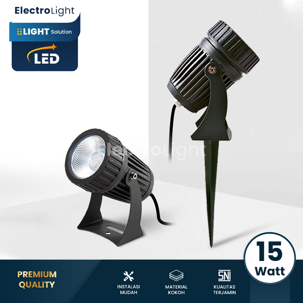 Jual Lampu taman 15watt LED sorot tancap aluminium outdoor waterproof ...