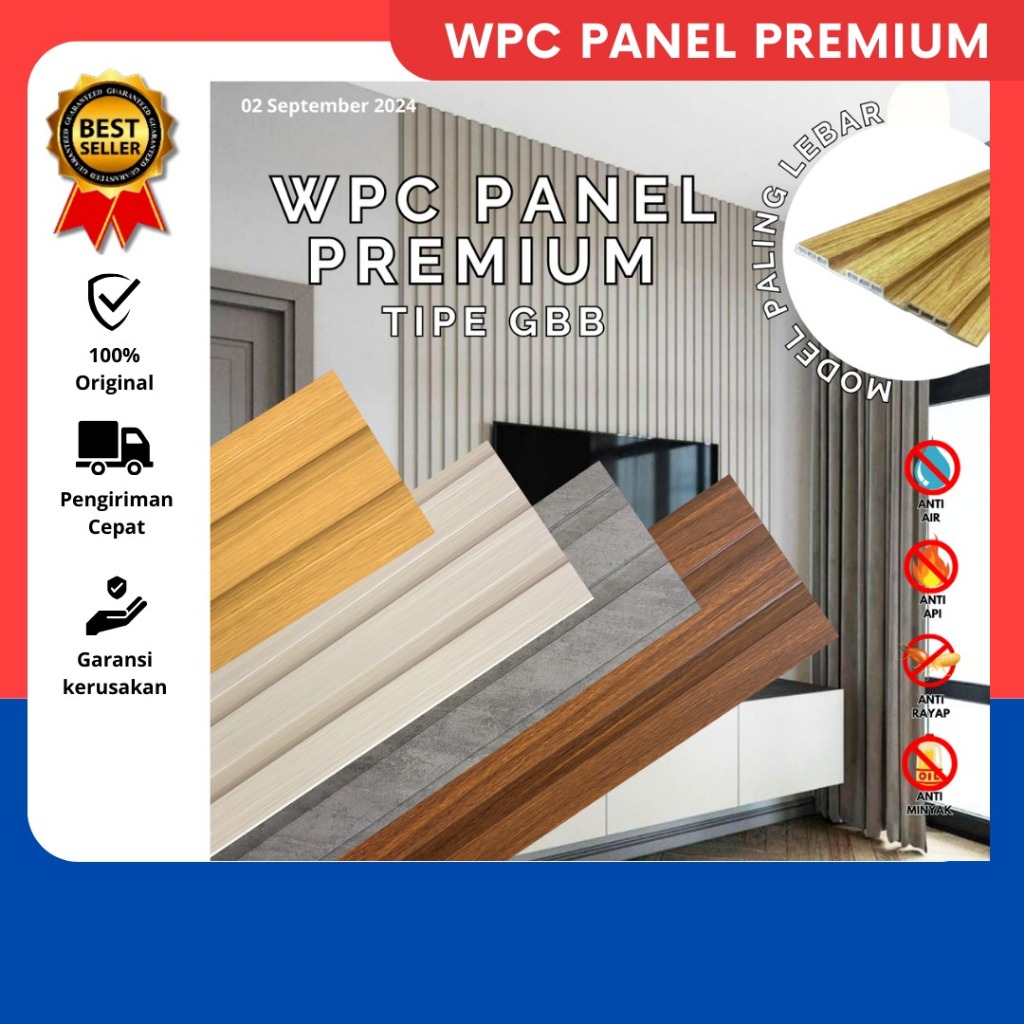 Jual WPC Panel (PREMIUM) Panjang 3 dan 1 meter / WPC Panel Tipe GBB ...