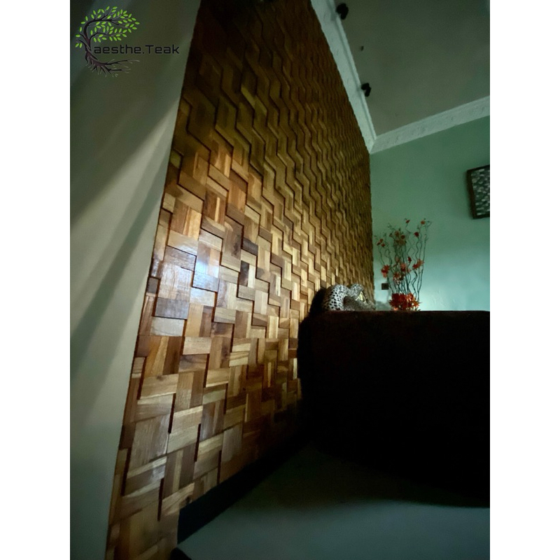 Jual Panel dinding hiasan dinding kayu jati size 20x40cm halus ...