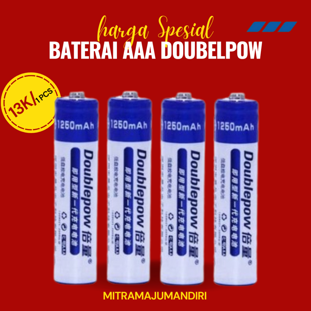 Jual Baterai Battery Batre AAA Recharge Rechargeable 1250mah DoublePow ...