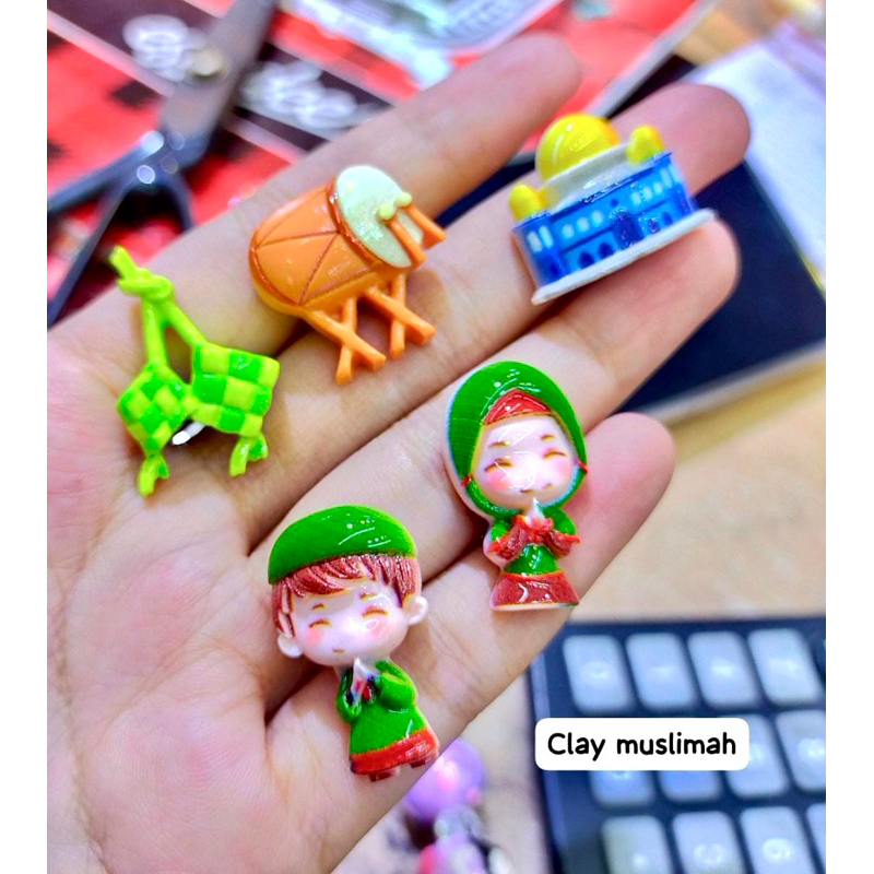 Jual 50 pcs premi Bahan clay lebaran / clay ketupat / clay EID Mubarak ...