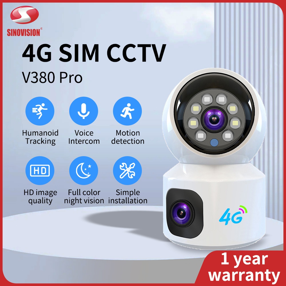 Jual SINOVISION 4G CCTV Indoor No need to connect to WIFI 6MP V380 Pro ...