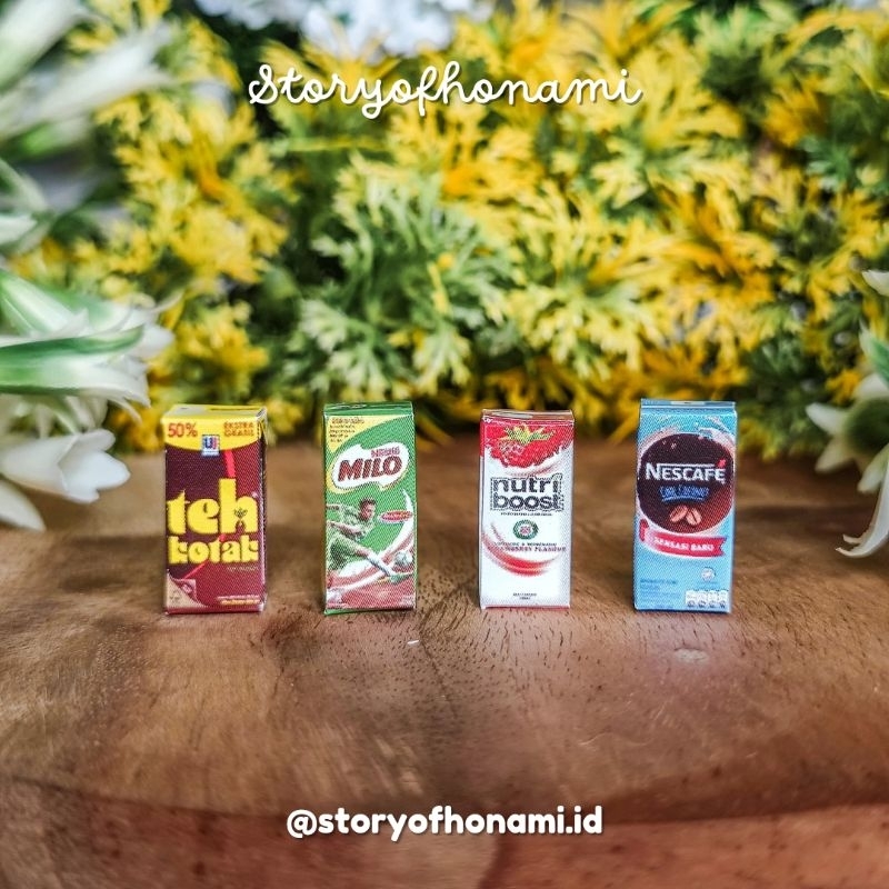 Jual MINIATUR 1:12 KOPI SUSU JUS TEH (1 - 2 cm) COFFEE DRINK MILK JUICE ...
