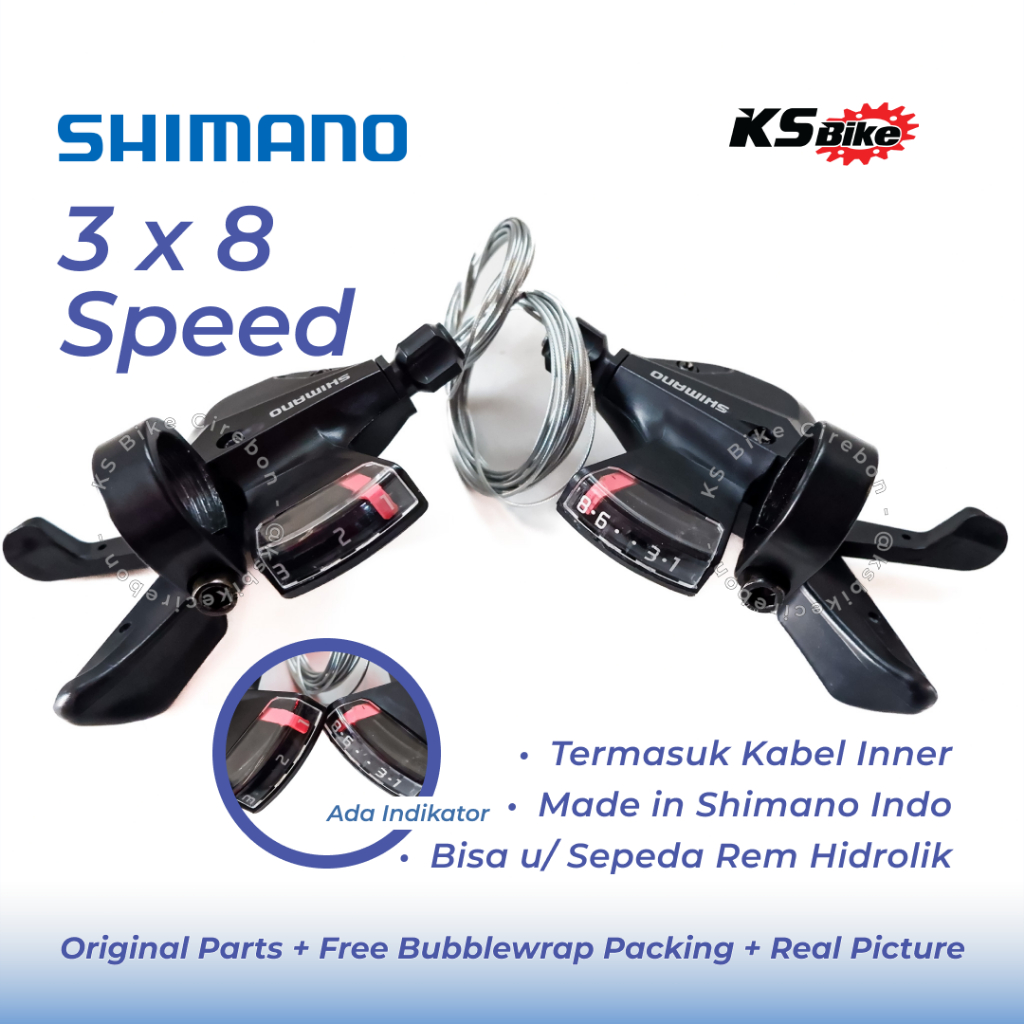 Jual Shifter Shimano Kiri Kanan 3 Speed x 8 Speed Operan Gigi Sepeda ...