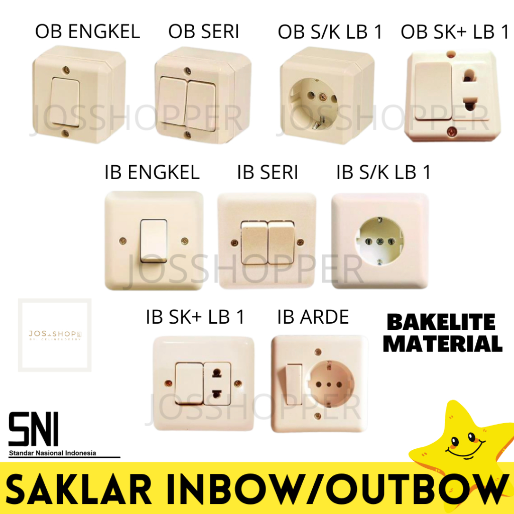 Jual SAKLAR LAMPU SWITCH LAMP IB INBOW OB OUTBOW SAKLAR ENGKEL SERI ...