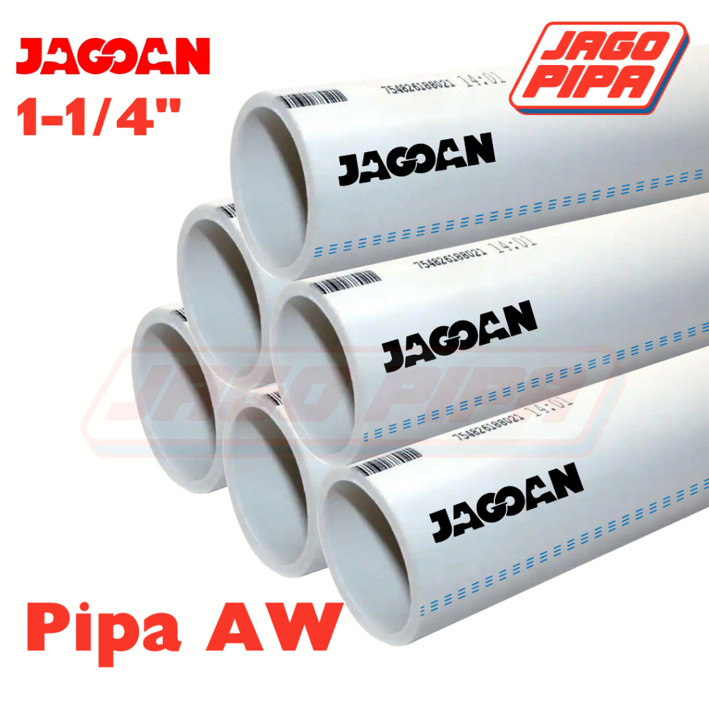Jual Jagoan Pipa AW 1-1/4 Inch PVC MOF 4 Meter Paralon Putih Pralon 1-1 ...
