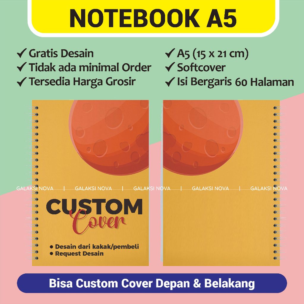 Jual NOTEBOOK A5 SOFTCOVER GARIS 60 HALAMAN | NOTEBOOK SEMINAR SEKOLAH ...