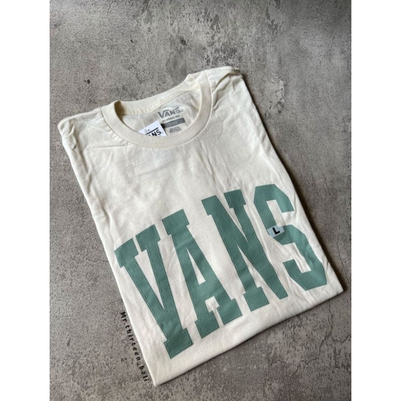 Jual TEE VANS VARSITY ANTIQUE WHITE ORIGINAL | Shopee Indonesia