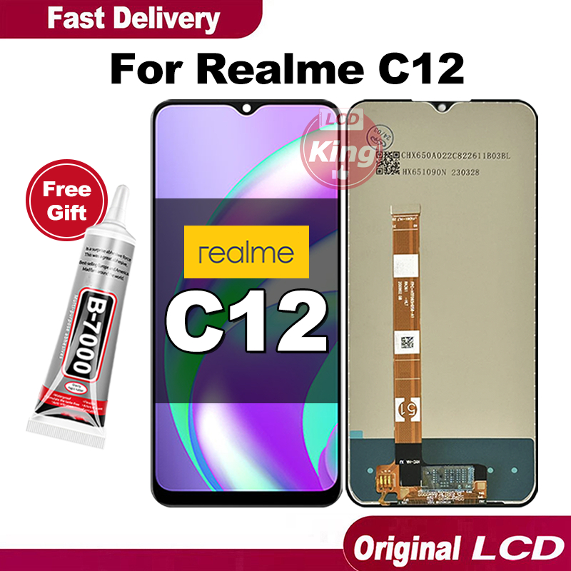 Jual LCD FOR Realme C12 asli fullset ori hp Touchscreen murah For Glass ...