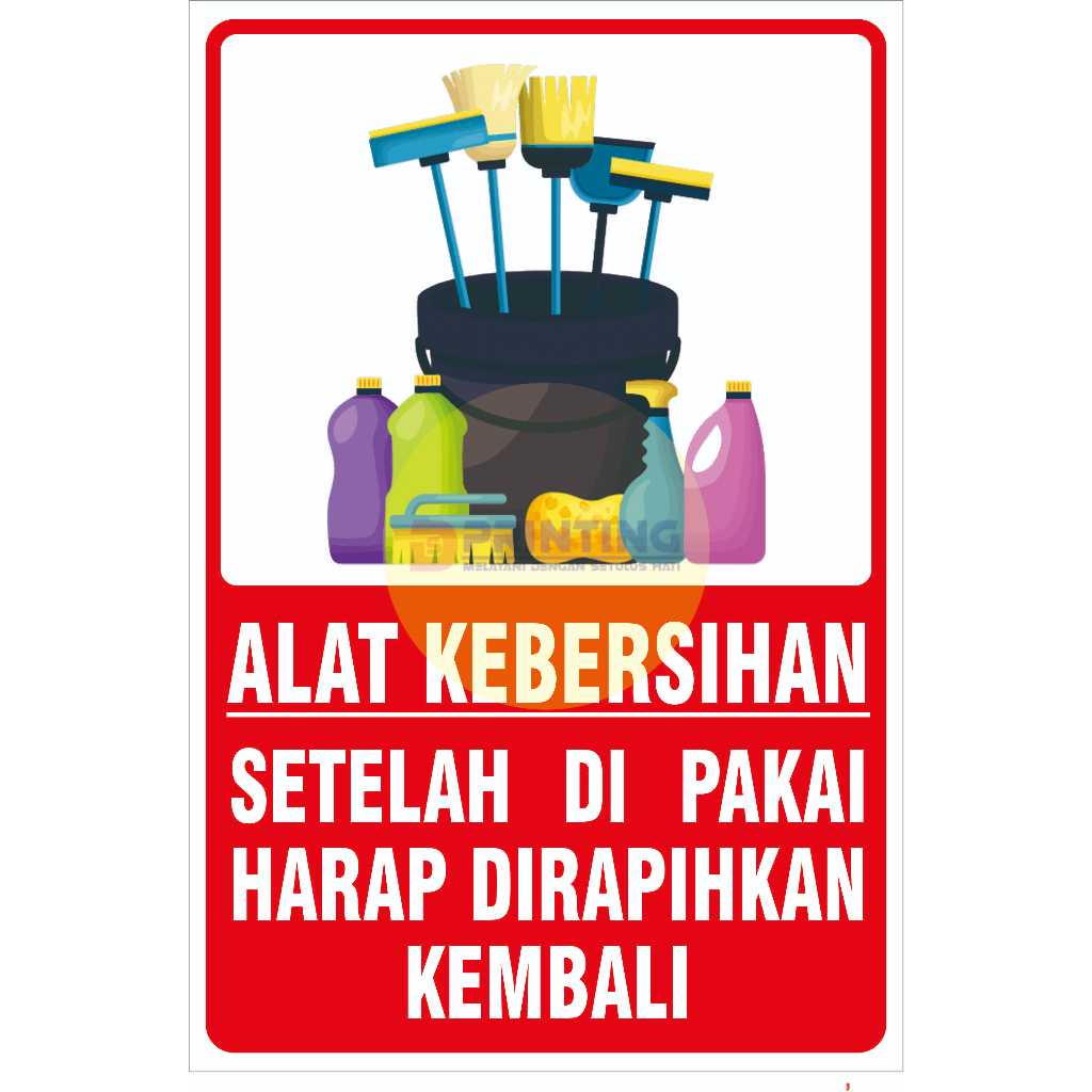 Jual STIKER PERINGATAN RAPIKAN ALAT KEBERSIHAN | Shopee Indonesia
