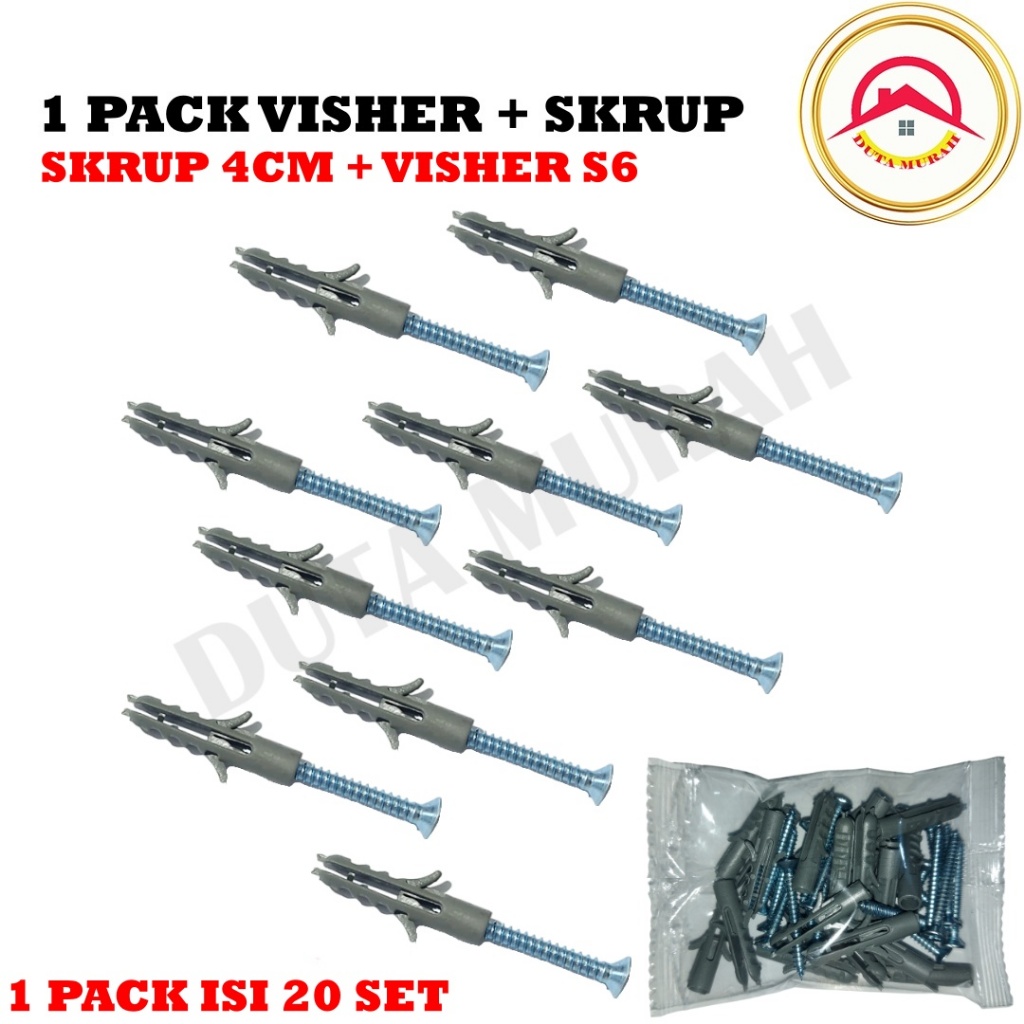 Jual Skrup Sekrup Set Spiser piser 4CM Tembok Screw Dinding | Shopee Indonesia