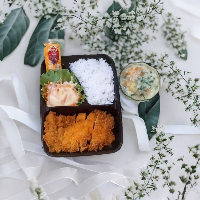 Jual [ HALAL ] Chicken Katsu Bento Rice Set Nasi Ayam Katsu Paket Sup ...