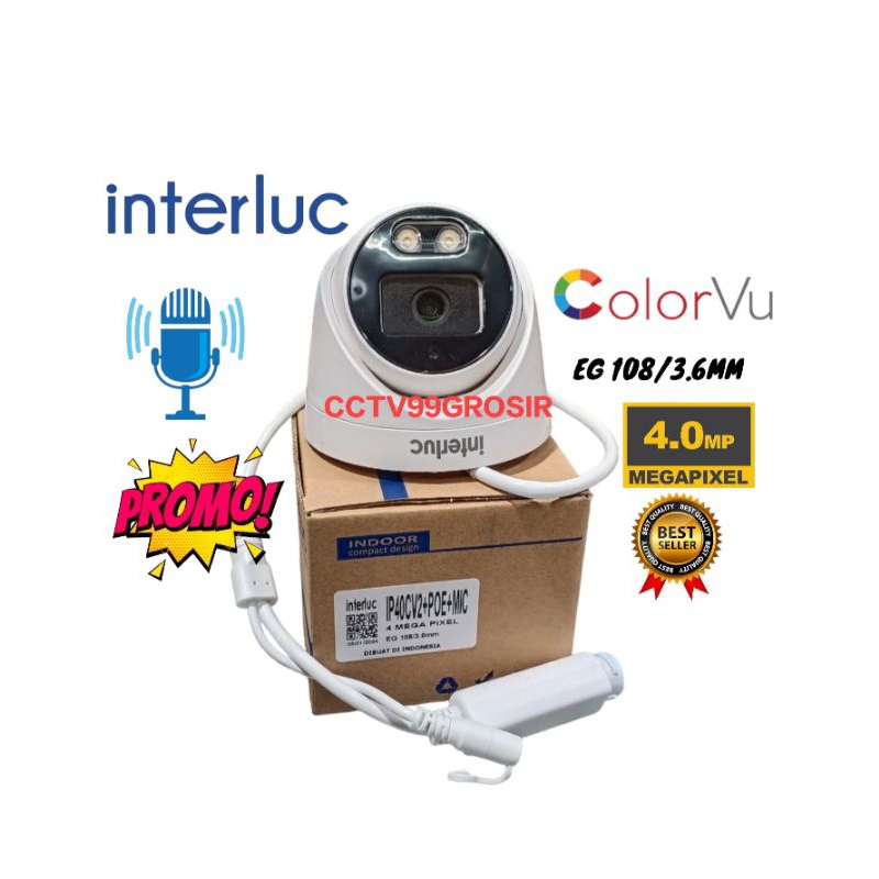 Jual IP Camera CCTV Indoor Interluc Edge Asli 4MP Nvr + POE Full Color ...