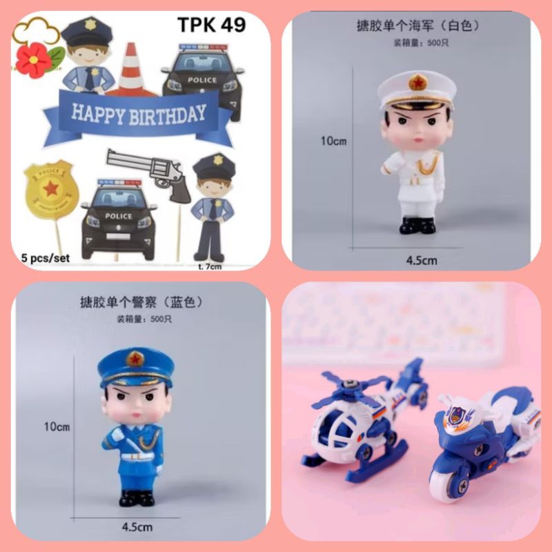 Jual Hiasan Topper Cake Kue Ulang Tahun Polisi Anak Boy Sepeda Motor ...